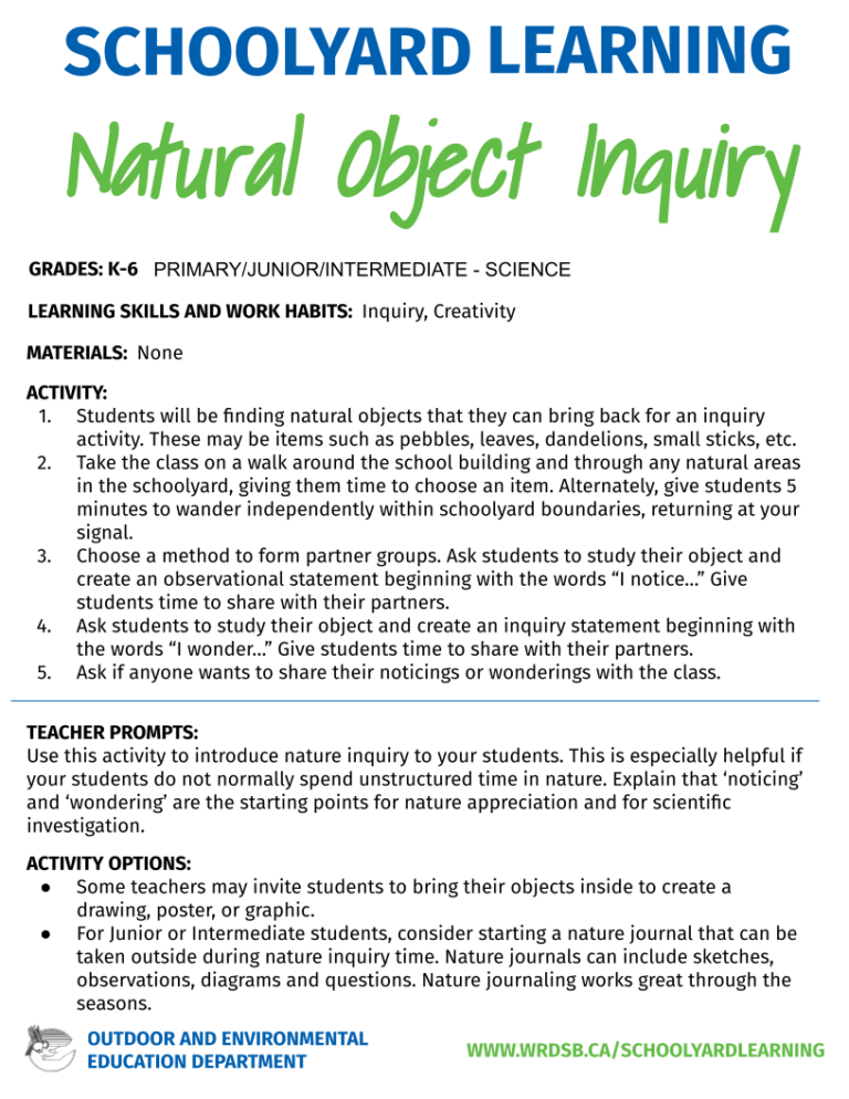 Outdoor and Environmental Education